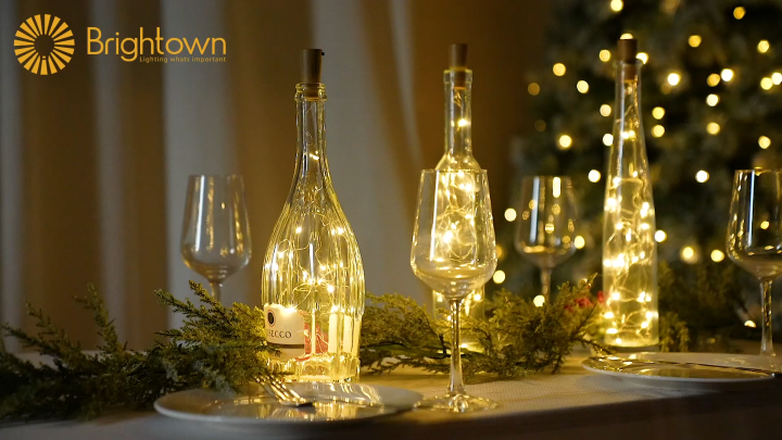 Wine Bottle Lights with Cork, 3 Pack 20 LED Waterproof Battery Operated ...