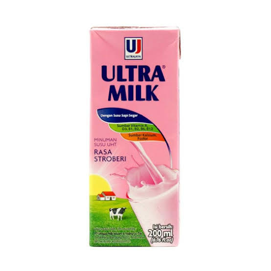 susu ultra uht rasa strawberry 200ml | Lazada Indonesia