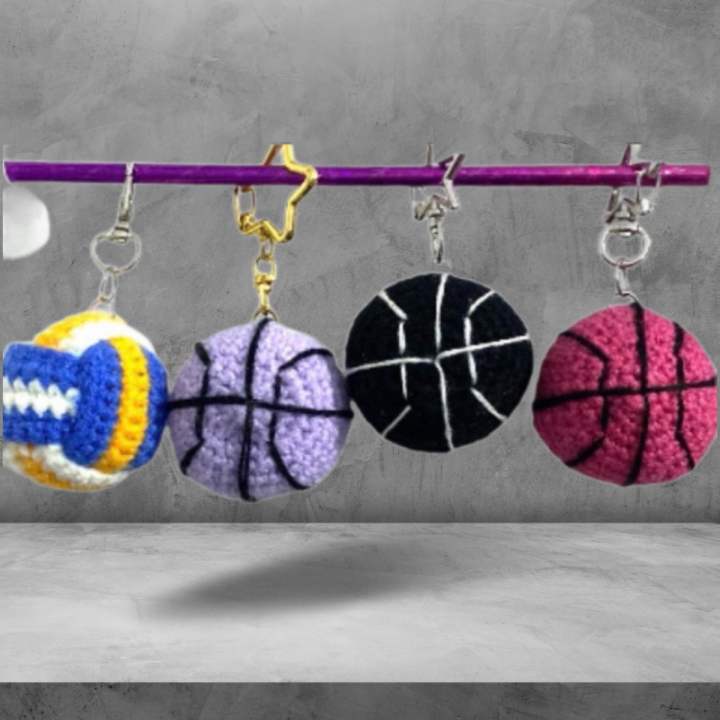 Handmade crochet sports balls keychains in various colours. | Lazada ...