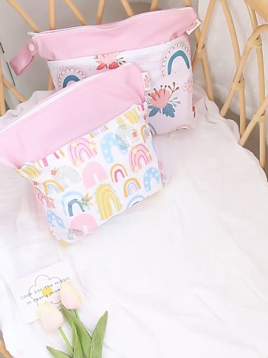 🇸🇬 Fast Shipping ★ 28x20cm Wetbag Baby Diaper Bag Waterproof Wet Bag ...