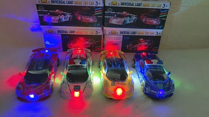 Light Electric Car LED Inertia Glide Music Police Car Race Car Toy ...