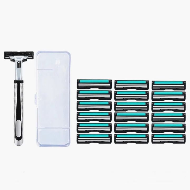 Razor Manual Shaver Double Layers of Blades 18 Replacement Cutter Heads ...