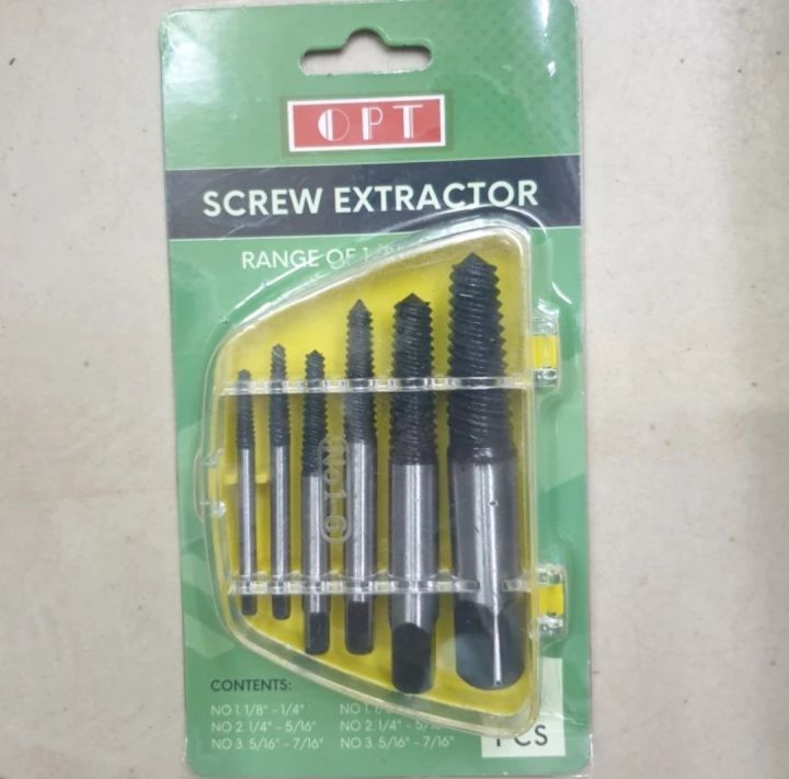 Screw Extractor Set 6pcs / Tap Balik Alat Pembuka Baut Rusak | Lazada ...