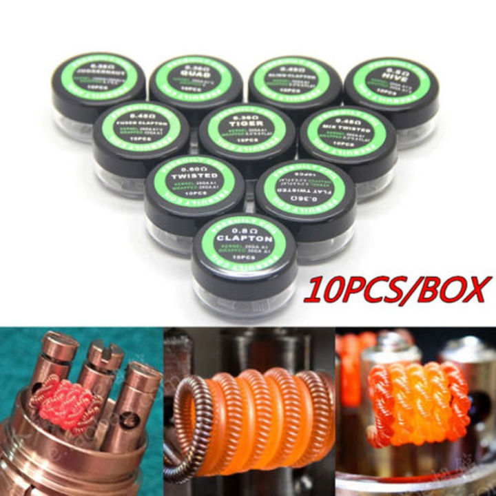 [Ship Today] 10Pcs/Box Prebuild Coil Clapton Alien Tiger Quad Hive ...