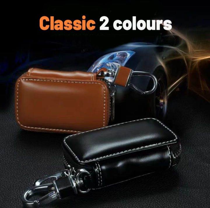 High quality car key case Leather car smart key chain keychain holder ...