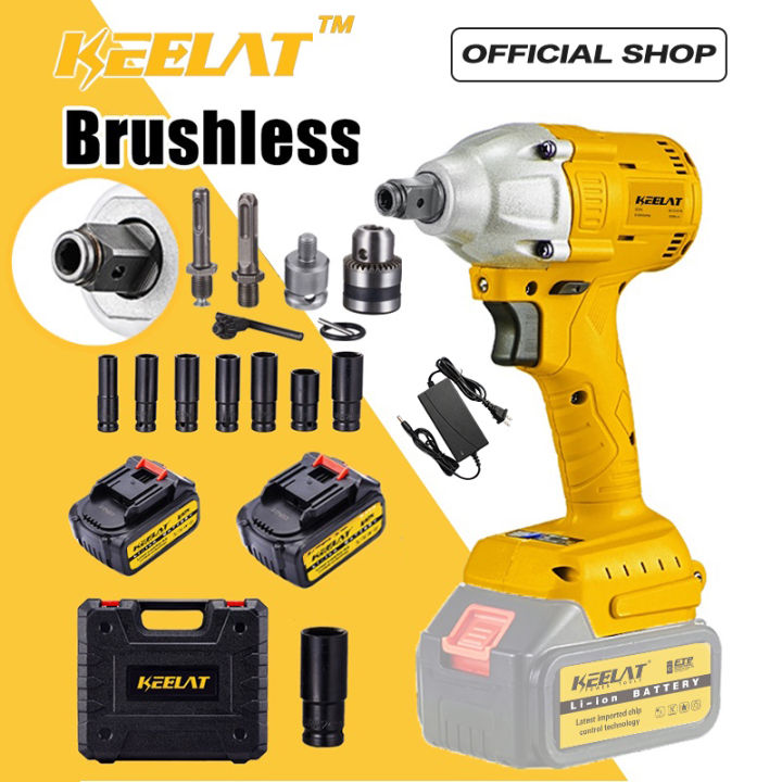 KEELAT KID001 1/2" Cordless Brushless Impact Wrench With Screwdriver ...