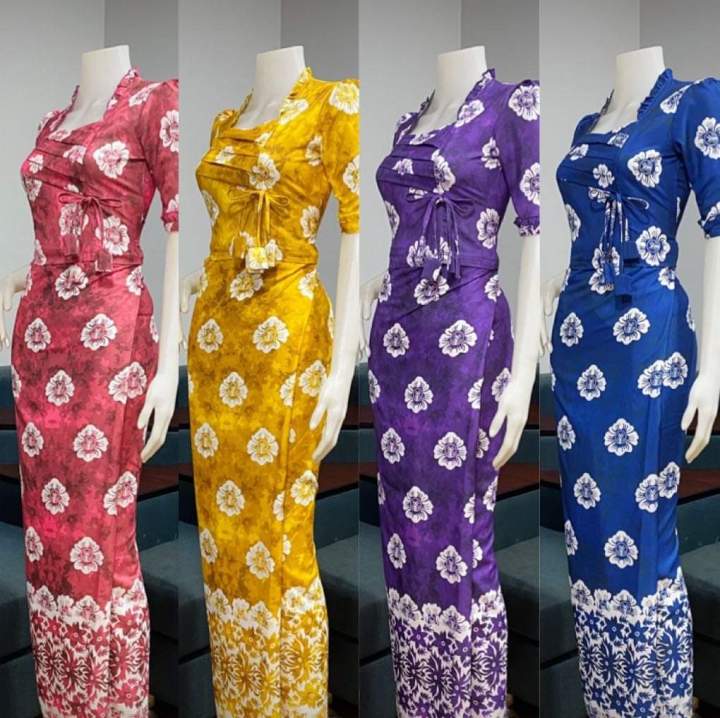ชุดพม่าน่ารัก ตัดเย็บพร้อมสาย ผ้าถุงเป็นคะขอ Banboo ပရင့္အသားအိအိေလးနဲ ...