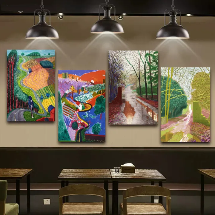 David Hockney Art ภาพวาดคุณภาพดีพิมพ์และโปสเตอร์ไวท์เปเปอร์สติกเกอร์ ...