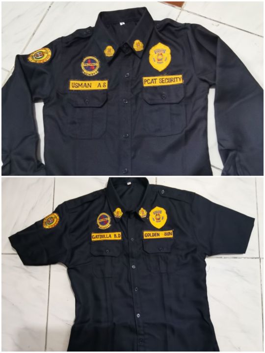 SECURITY GUARD UNIFORM WITH PATCHES (SOSIA, PADPAO, NAME, AGENCYNAME ...