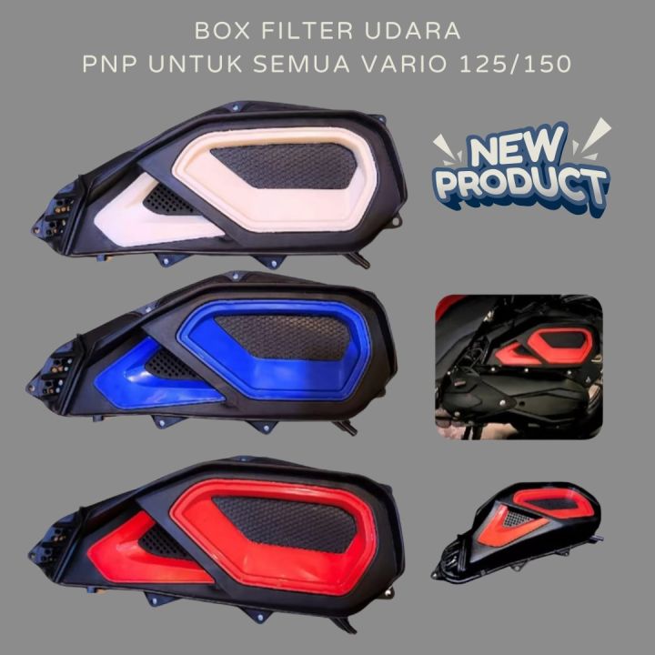 Cover Box Filter Udara PNP Vario 125 150 Fi Esp techno Led kzr | Lazada ...