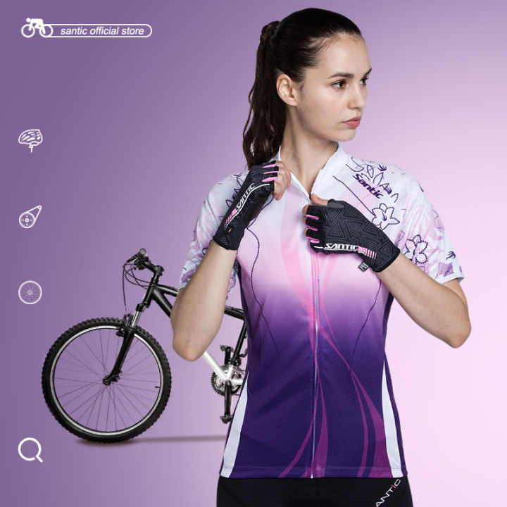 Santic Women Cycling Jersey Short Sleeve Road Bike Top Breathable Road Bicycle Jersey C02019 ...