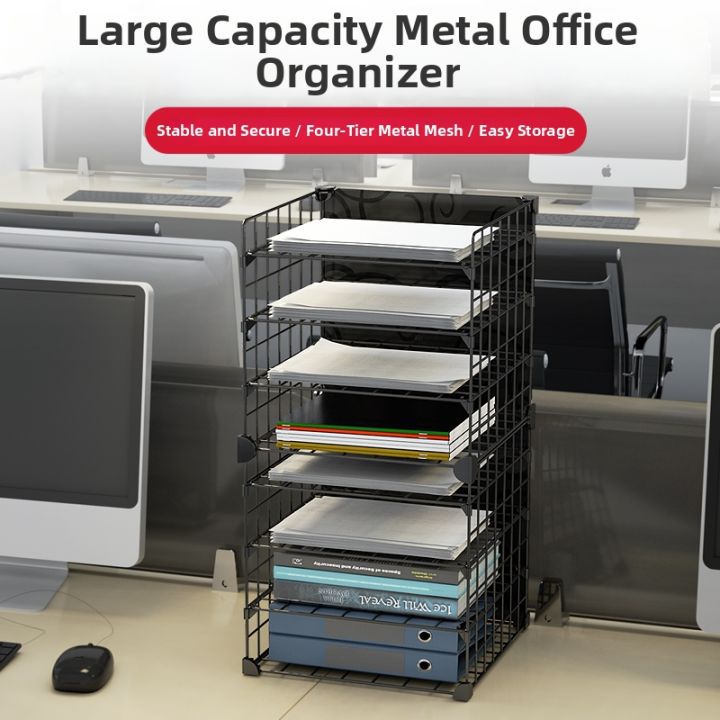 Office Desktop Organizer Rack Document Folder Storage Box A4 Paper File ...