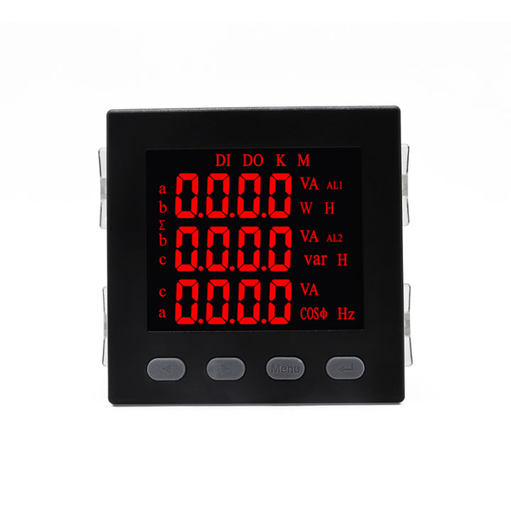 LED Three Phase Multifunctional Electricity Meter With RS485 AC220V 3P4W V A W kWh COS Hz Var ...