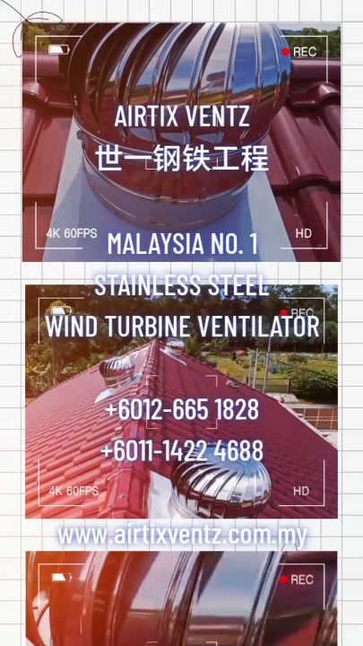 AIRTIX VENTZ AT-0074 100% Stainless Steel 304 Wind Turbine Ventilator ...