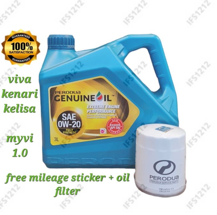 🇲🇾HOT SALES🔥 PERODUA FULLY 0W20 3L BEZZA 1.0 AXIA VIVA MYVI 1.0 ENGINE OIL 0W-20 SYNTHETIC 0W 20 ...
