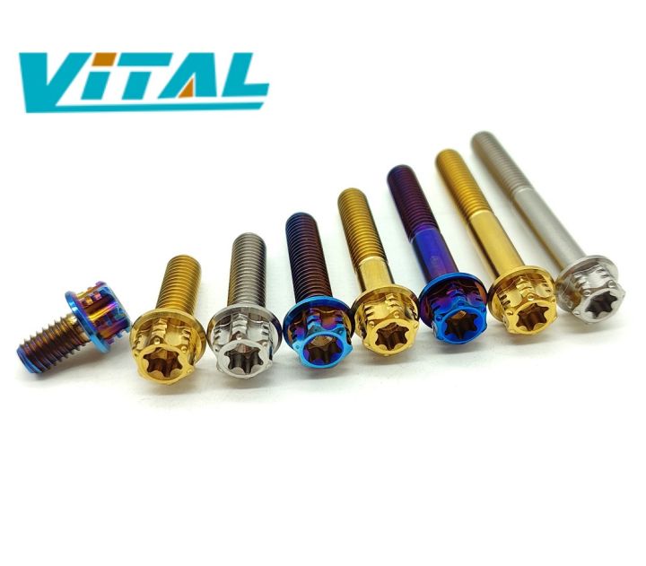 1pc Vitaltitanium Grade 5 Titanium Bolt M6 x10 15 20 25 30 35 40 45 50 ...