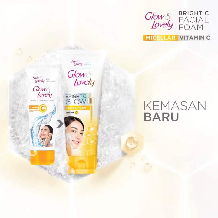 GLOW AND LOVELY BRIGHT C GLOW FACIAL FOAM SABUN MUKA 100ML | Lazada ...