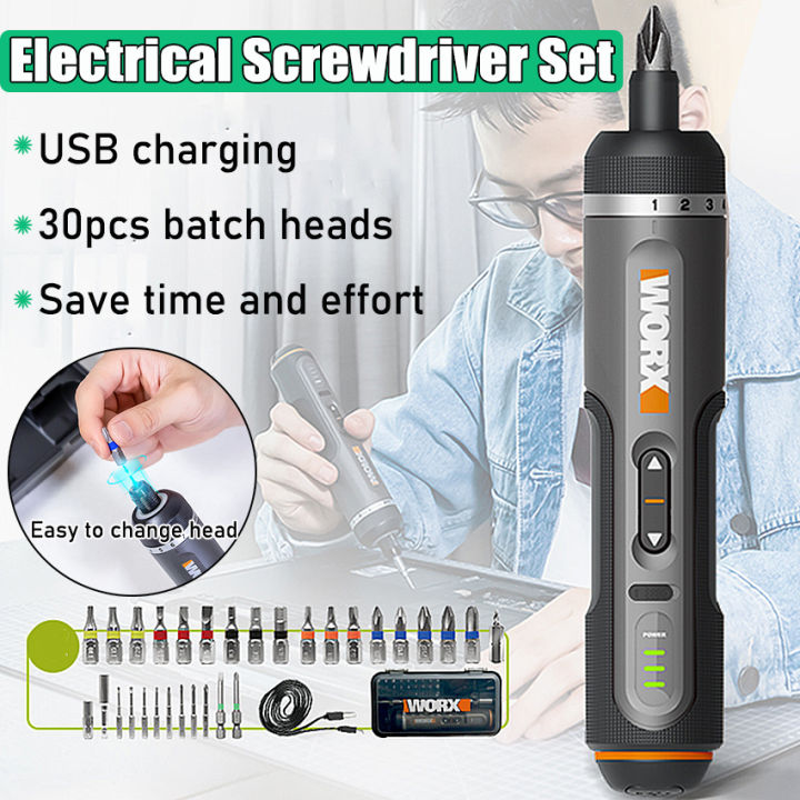 4V Mini Electrical Screwdriver Set WX242 Smart Cordless Electric Screw ...