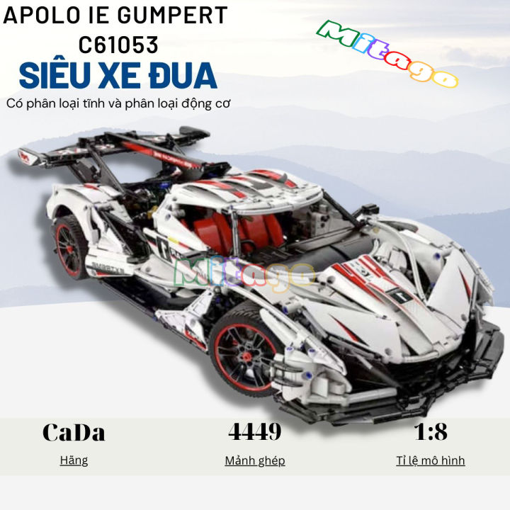 Mô hình (CÓ ĐỘNG CƠ) lắp ráp siêu xe technic Gumpert Apollo IE V12 ...