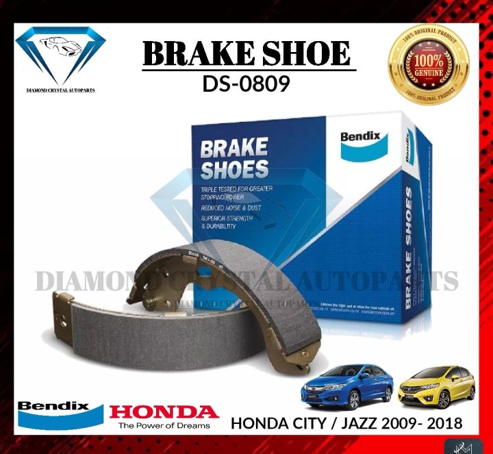 BENDIX BRAKE SHOE HONDA CITY / JAZZ YR MODEL:2009-2018 "GENUINE BENDIX ...