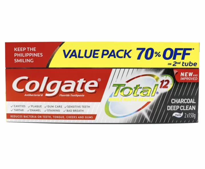 Colgate Total Charcoal Deep Clean Antibacterial & Fluoride Toothpaste ...