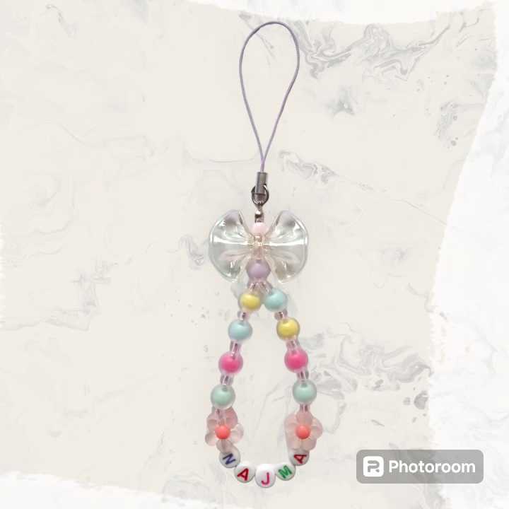 phone strap / Gantungan Hp Manik Custom Nama / Gantungan Hp tali pendek ...