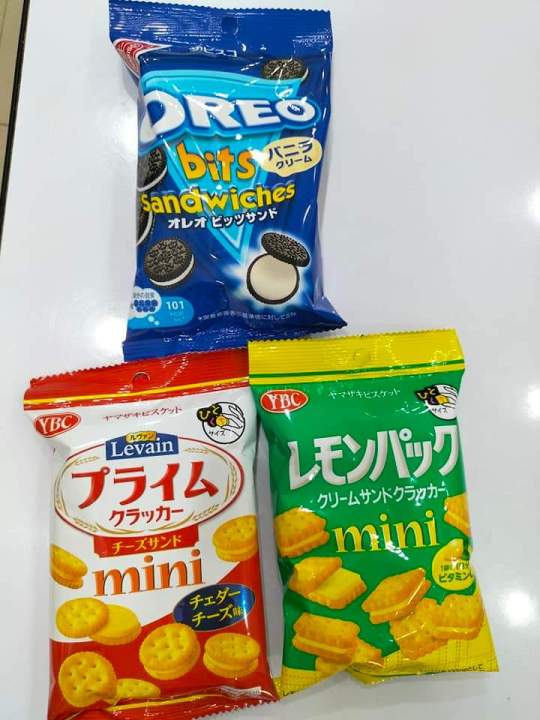 YBC mini Lemon Pack 🍋 และ YBC mini Vevain 🧀 และ Nabisco Oreo mini #YBC mini แครกเกอร์ จากญี่ปุ่น ...