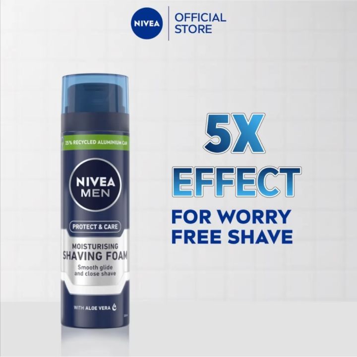 NIVEA MEN Protect & Care Moisturising Shaving Foam 200 ml / Men's ...