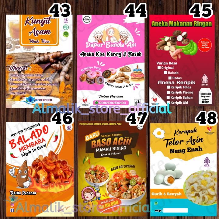 CETAK STIKER MAKANAN LABEL KEMASAN STICKER CUSTOM LOGO STIKER KUE ...