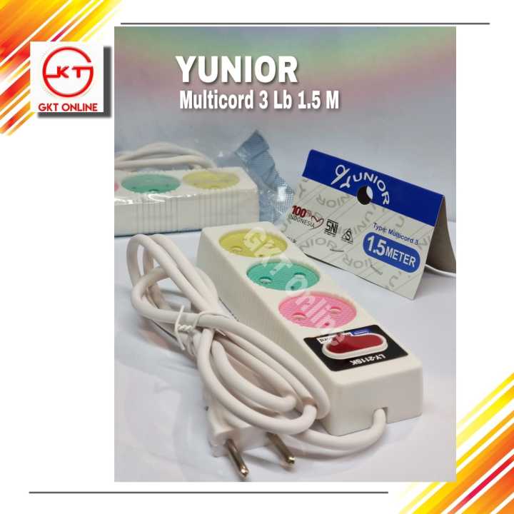 Terminal Stop Kontak 3 Lubang 1,5 Meter + Saklar / Switch Yunior ...