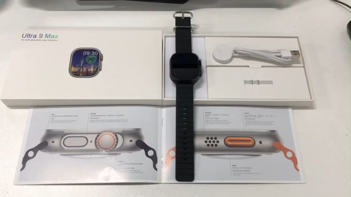 2024 New Ultra 9 Max Smart Watch Men Heart Rate 2.1Inch AMOLED Screen ...