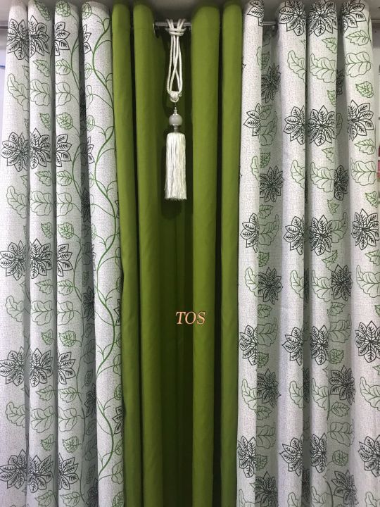 MID YEAR SALE (CLEMATIS DESIGN) Cotton Curtains - Korean Inspired 3in1 ...