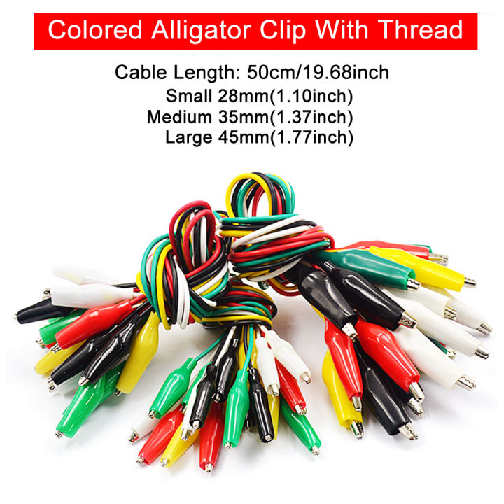 10pcs 50cm Clip Number 28/35/45mm Alligator Clips with Wirescwith ...