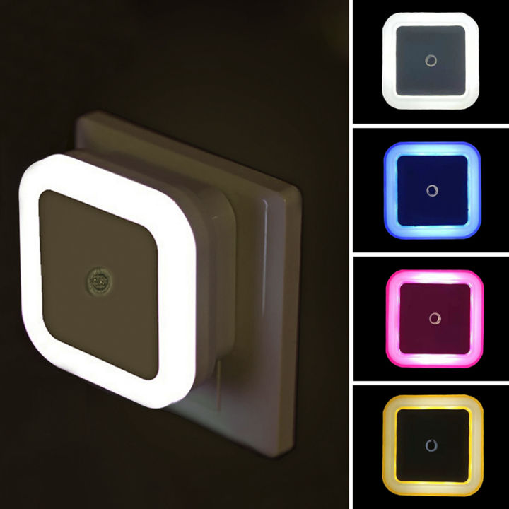 Square Mini Night Light wall plug Auto Sensor LED Night Light Lamps ...