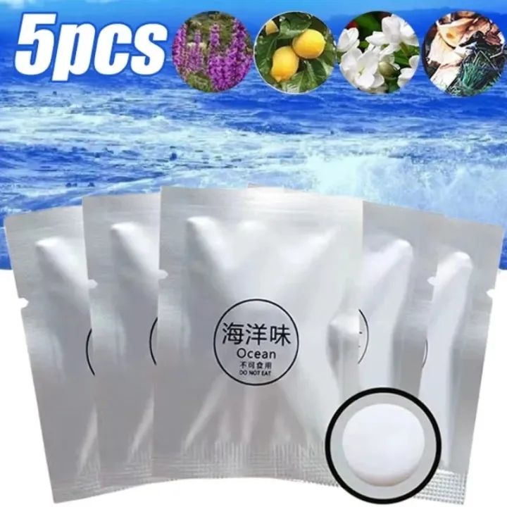 5Pcs Car Air Freshener Jasmine Ocean Solid Aromatherapy Tablet Air Vent ...