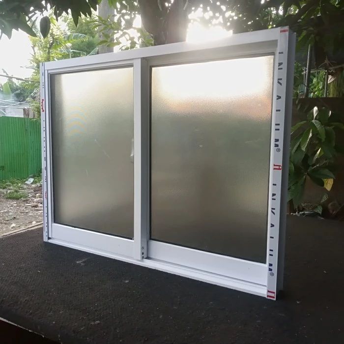 kusen jendela sliding kanan kiri aluminium ukuran T80 x L100. BAHAN ...