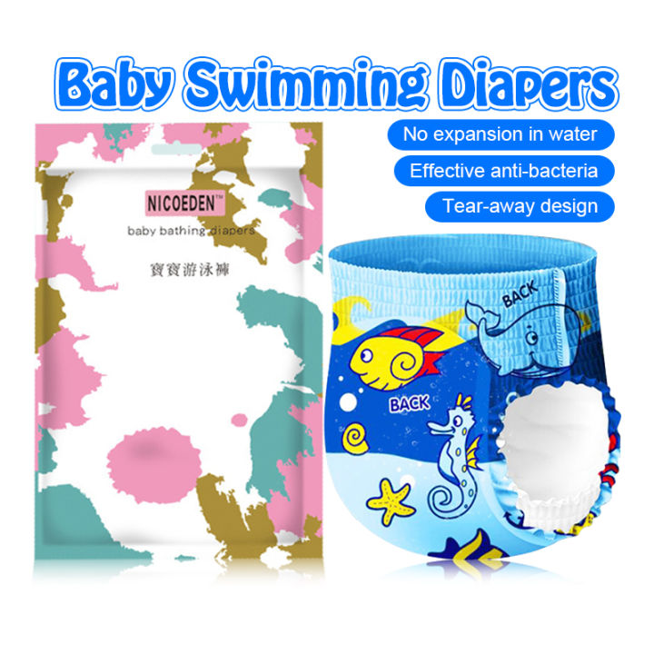 Disposable Baby Swimming Diapers Children's Waterproof Leakproof Diapers Ultra Thin No Swelling ...