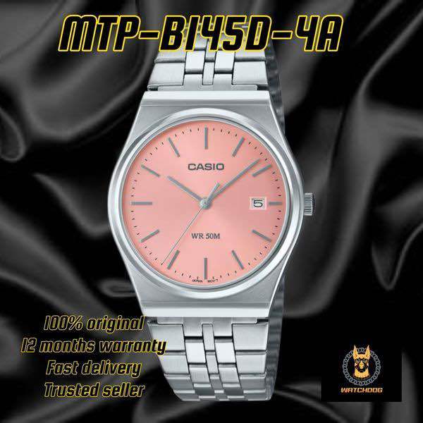 Casio MTP-B145D-4A Pink 35mm Quartz Stainless Steel Men's Watch | Lazada
