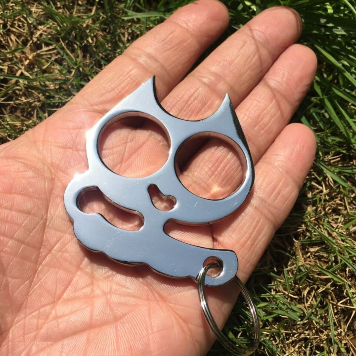 สแตนเลสกลางแจ้ง Tiger Claw กําปั้นเหล็กมือถือ Defense อาวุธทนทานสวมใส่ ...