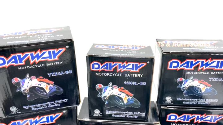 Motorcycle DayWay 100% Original Battery 3L 4L 5L/5A 6.5L 7L 9LBattery | Lazada PH