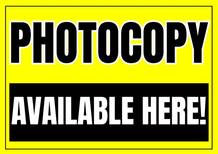 Photocopy Available Here A4 Size SIGNAGE Laminated | Lazada PH