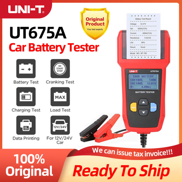 UNI-T UT673A UT675A Car Battery Tester Charger Analyzer 12V 24V Voltage ...