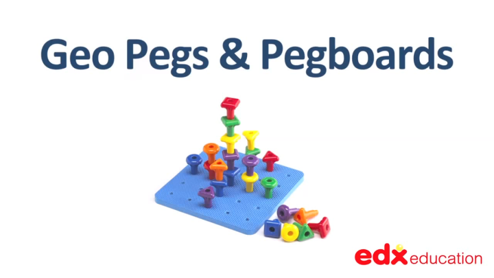 EDX Education Geo Pegs and Peg Board Set 36 Pegs in 3 Shapes and 6 ...