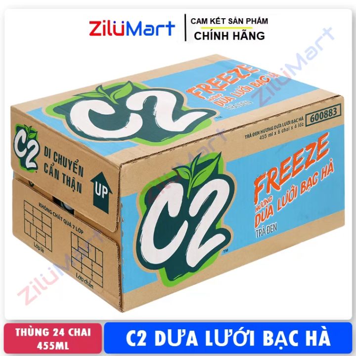 Trà đen dưa lưới bạc hà C2 Freeze (thùng 24 chai) loại 455ml | Lazada.vn