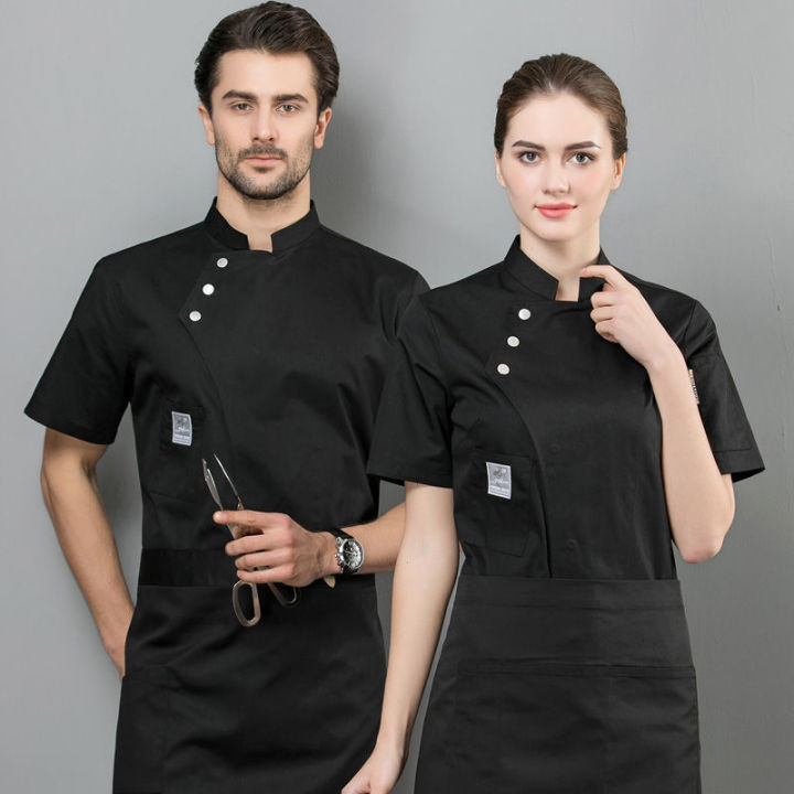 Chef Overalls Men's Short-Sleeved Hotel Western Restaurant Baking Cake ...