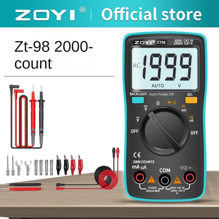 ZOYI Digital Multimeter Ammeter Voltmeter Resistance Frequency ...