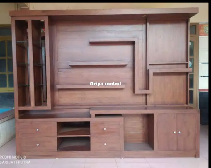 Bofet pajangan minimalis lemari pajangan partisi kayu jati minimalis ...