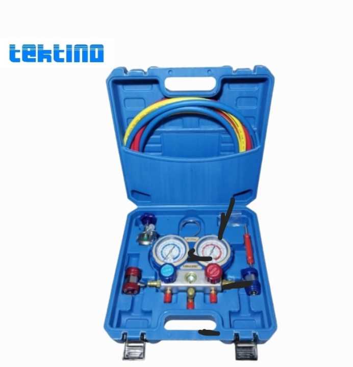 Meteran Manifold Gauge Alat Cek AC Mobil R134a R12 Cek AC Rumah Komplit ...