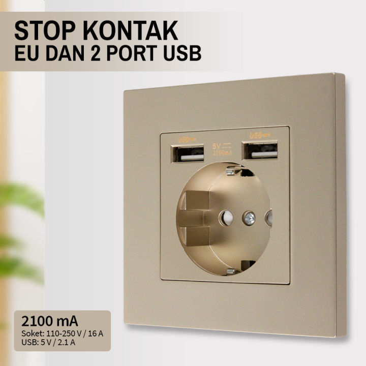Stop Kontak Listrik Dinding / Stop Kontak EU Colok Listrik Dinding dan ...