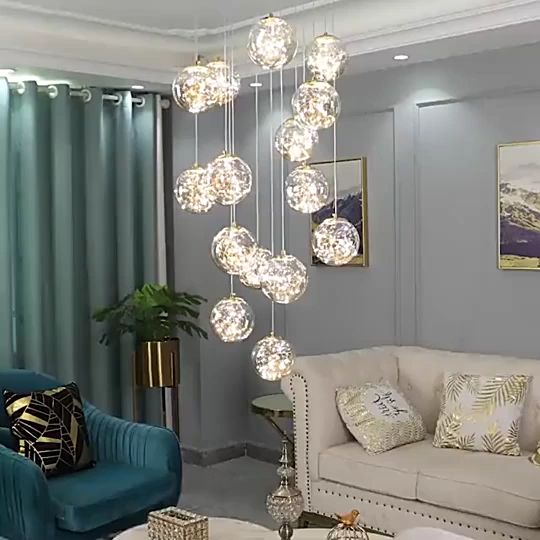 Stair long chandelier dining room pendant lamp living room bedroom ...